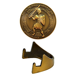Save on The Whole Armor of God Coin & Bronze Challenge Coin Holder Bundle