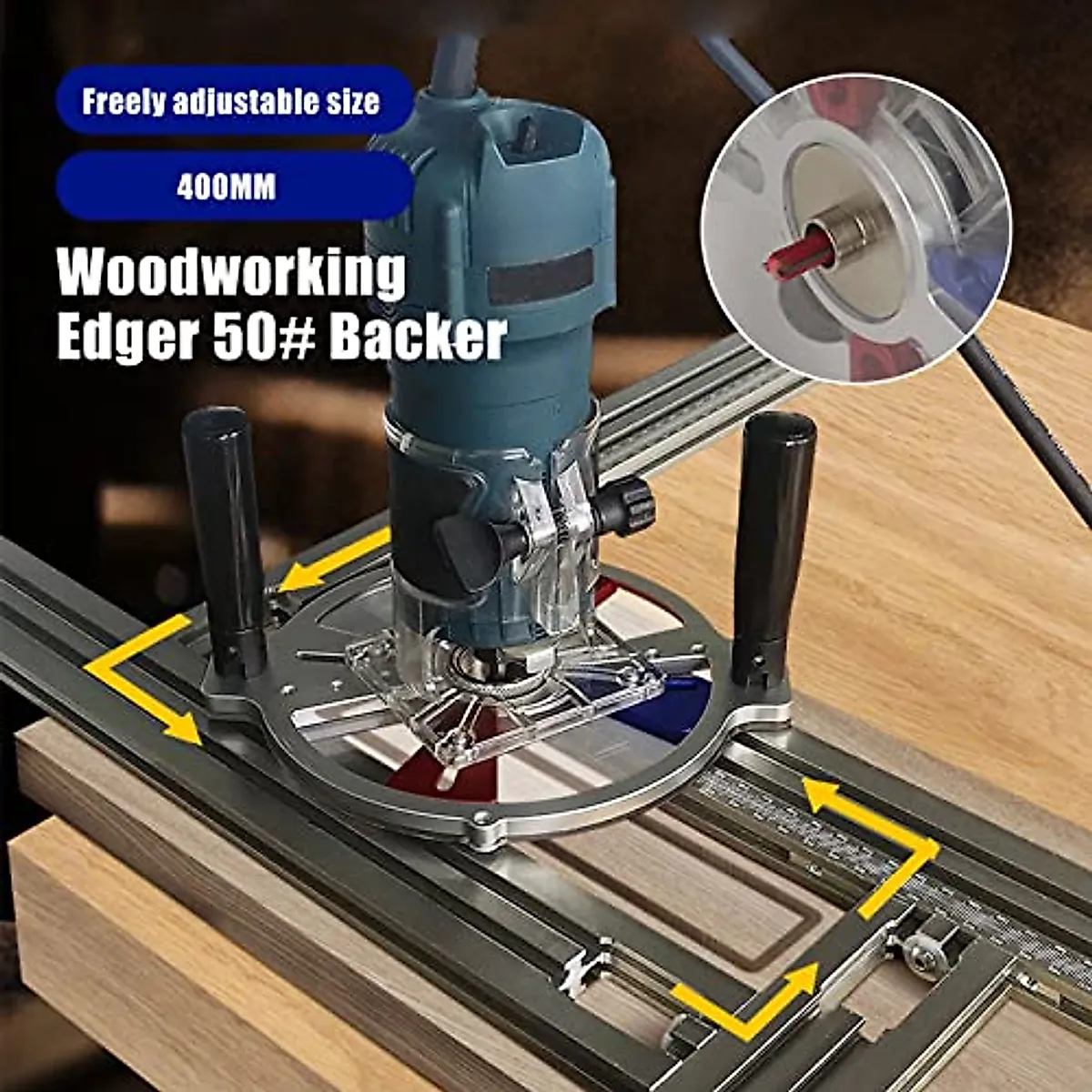 CDIYTOOL Adjustable Backing Auxiliary Guide Rail Milling Groove Engraving Guide Rail Woodworking Edger 50# Backer, Universal Track Saw Guide with Fence Clamp G-Clamp Bracket DIY Woodworking Tools