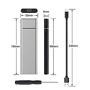 VDSOIUTYHFV 1.8 Inches External Hard Drive Portable HDD, USB 3.1, SSD High Speed Mobile Solid State Drive 2TB 1TB 480-520（MB/s）