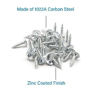 IMScrews 200pcs #8 x 3/4" Truss Head Screws Standard Thread Self Tapping Screws Wood Work MDF Zinc