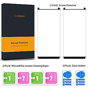 【2-PACK】Coolpow Designed for Samsung Galaxy Note 9 Screen Protector, Case Friendly, Anti-Bubble, 3D Curved, Full Coverage, 9H Hardness, HD Clear, Note 9 Screen Protector Tempered Glass Cell phone Film