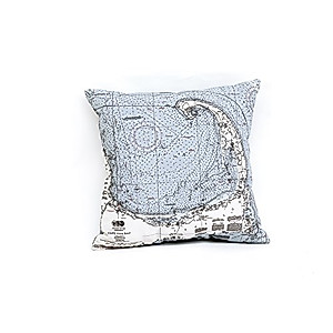 Cape Cod Indoor/Outdoor Nautical Chart Throw Pillow