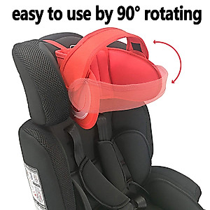 Adjustable Child Car Seat Head Support, Universal Suitable for Both Children and Adults, Head Protect Pad on Child Car Seat, Safety Car Sleeping Headrest for Child, Infants, Toddlers and Adults (Red)