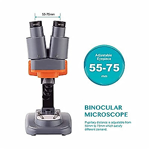 SAWQF 40X Binocular Stereo Microscope for PCB Solder Mineral Specimen Watching Kids Science Education Phone Repair Tool