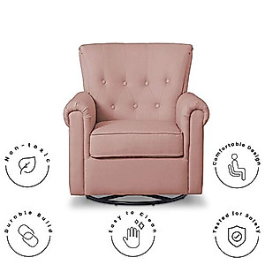 Delta Children Harper Glider Swivel Rocker Chair, Blush