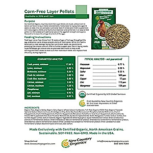 New Country Organics Soy-Free Corn-Free Layer Pellets, 35 lbs