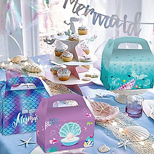 Roaring Good Time 12 PCS Mermaid Party Favor Boxes Mermaid Party Goodie Bags Mermaid Party Boxes Mermaid Party Favor Box Mermaid Birthday Party Supplies Under the Sea Party Supplies