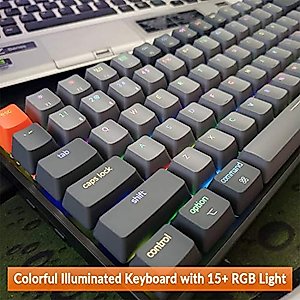 Keychron K2 75% Layout RGB Bluetooth Wireless Mechanical Keyboard with Gateron G Pro Red Switch/Anti Ghosting/N-Key Rollover, Compact 84 Keys USB Wired Gaming Keyboard for Mac Windows-Version 2