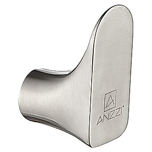 ANZZI Bathroom Towel Hook in Brushed Nickel Wall Mount Robe Hooks | AC-AZ049BN