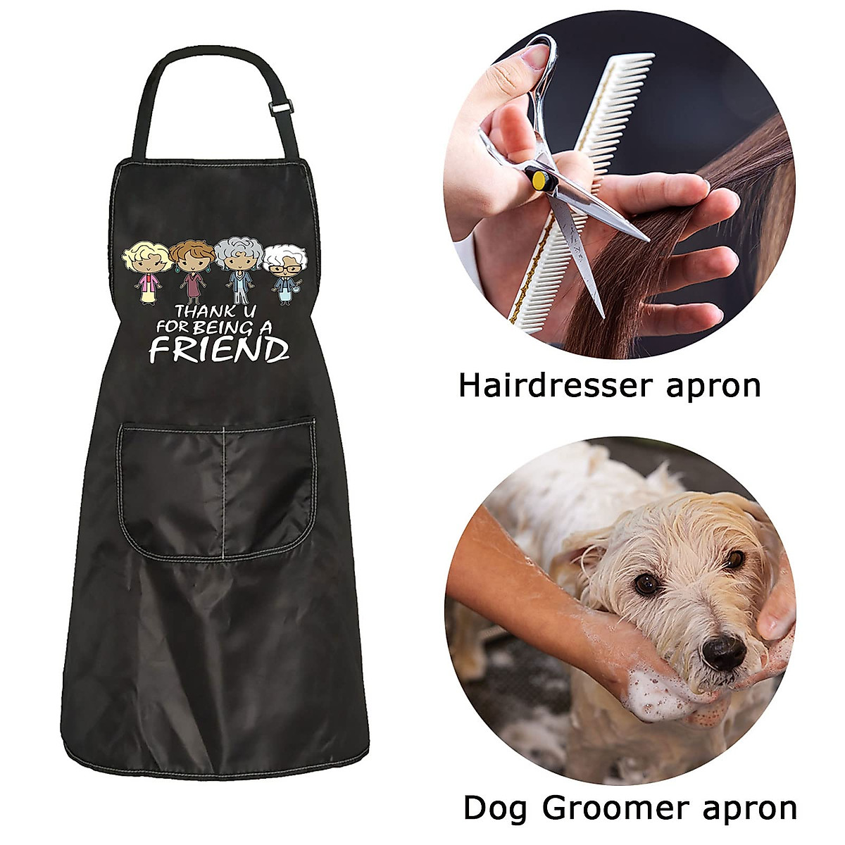 ZJXHPO Golden Inspired Apron Gift Golden Fans Gift BFF Housewarming Gift Friendship Gift Golden TV Show Bib Apron Gift (friend apron)