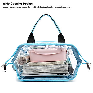 Yusudan Heavy Duty Clear Backpack for Men Women, School Bag Bookbag PVC Plastic Transparent Backpacks for Boys Girls (Light Blue)