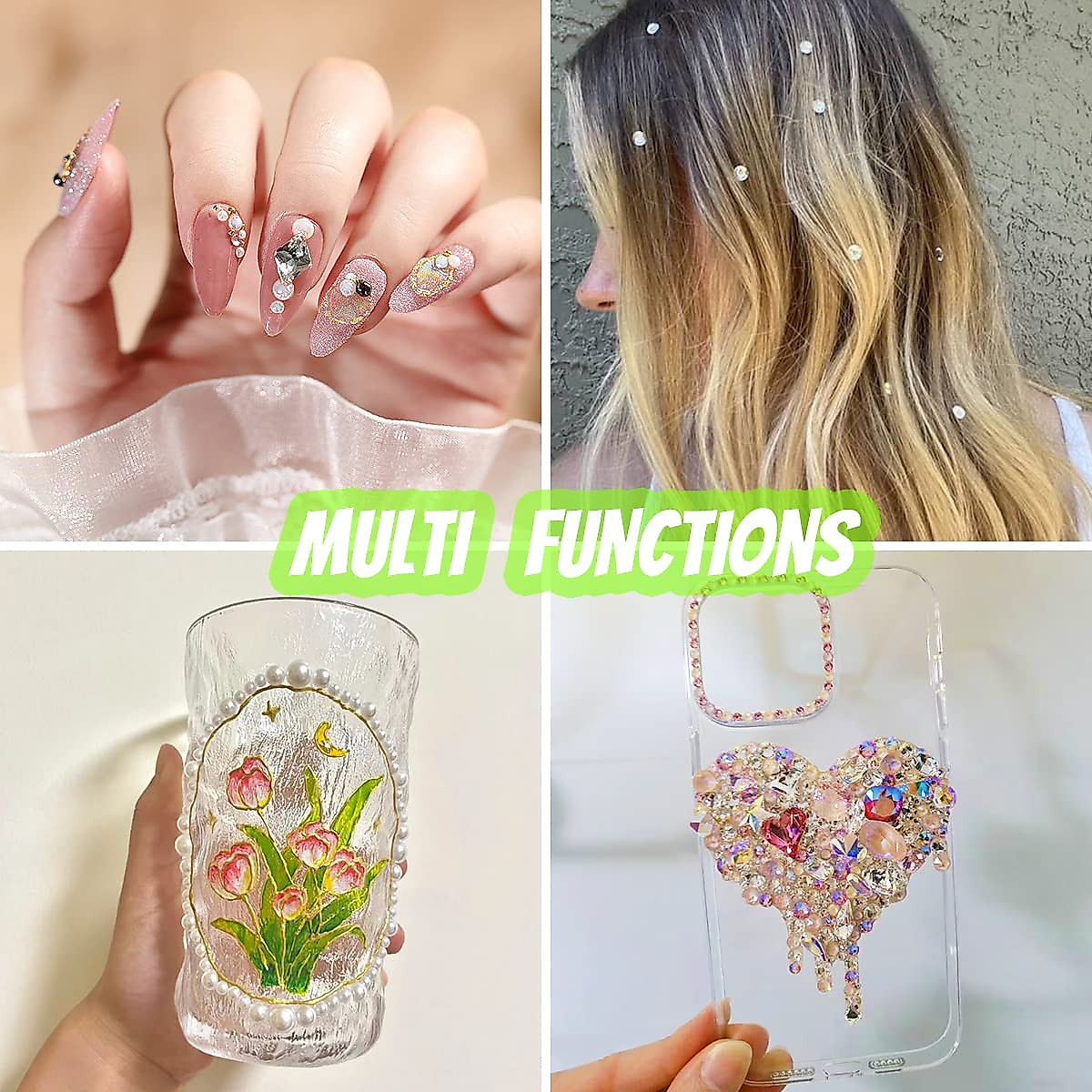 3 Sheets Eye Body Face Gems Jewels Rhinestone Stickers Temporary Tattoo Gems Self Adhesive Crystal Makeup Face Stick Gems for Festival Accessory and Nail Art Decorations(Gold)