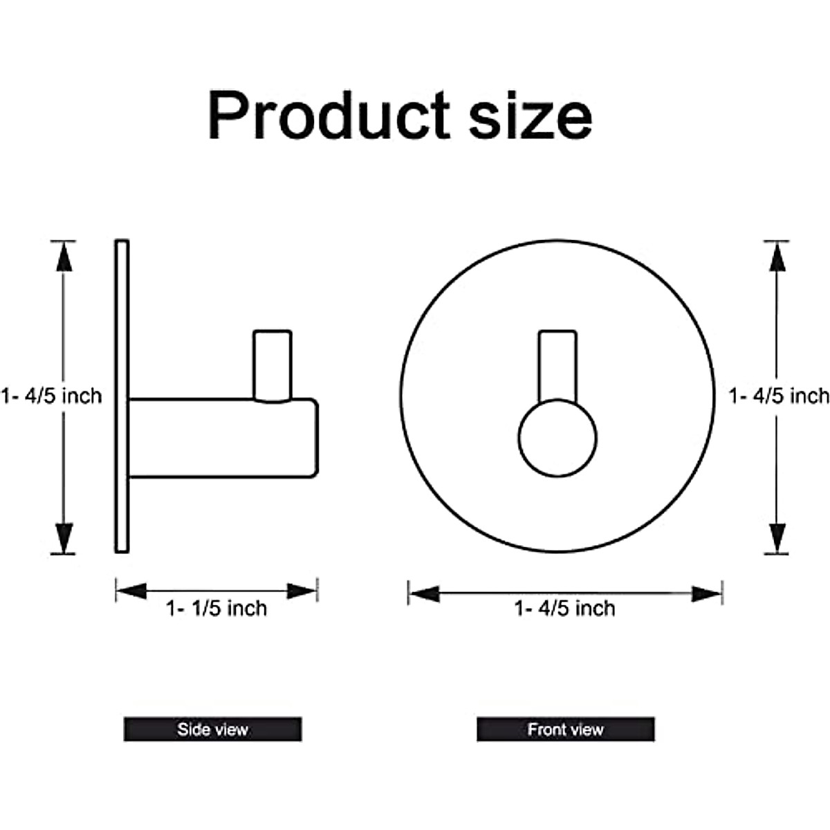 Adhesive Hooks - 5 Pack Heavy Duty Wall Hooks Waterproof Stainless Steel Hooks for Hat Towel Robe Hooks Rack Wall Mount - Bathroom Kitchen Home Hotel Office Cabinet and Bedroom CHROM06