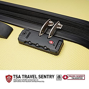 GinzaTravel 3-Piece Luggage Set with TSA Locks, Expandable, and Friction-Resistant in Light Yellow - Includes 20", 24" & 28" Spinner Suitcases