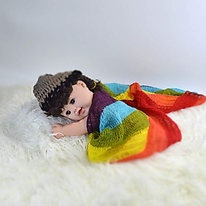 OhhGo Newborn Photography Props, Baby Rainbow Striped Wrap Photo Props Newborn Wraps Photography Stretch for Baby Boys and Girls Shower Gift(40x150CM/15.7x59IN)