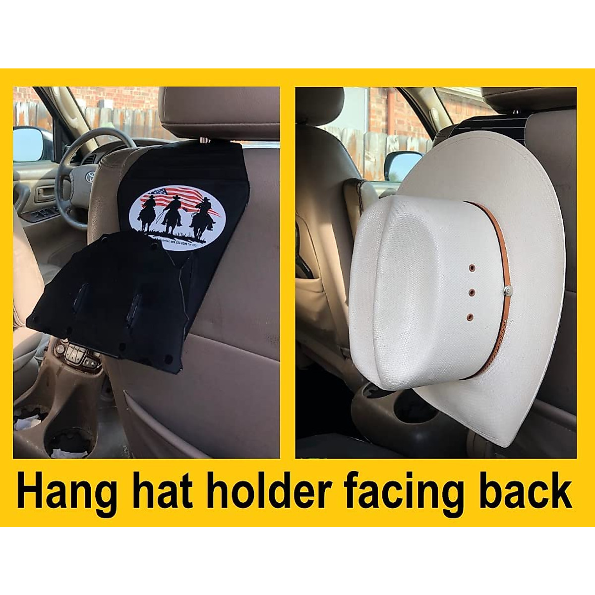 Hat Holders/Racks for Trucks & Cars. Cowboy Hat Hangers for Trucks & Cars. (QTY 2) 12x9x0.5