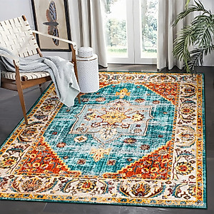 INGEROOM Washable Area Rugs for Living Room Vintage Large Area Rug 5×7 Boho Rug Non-Slip Carpet Machine Washable Area Rugs for Bedroom and Kitchen Made of Faux Wool Ruggable Rugs