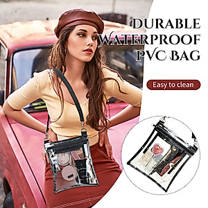 3 Pcs Clear Backpack Stadium Approved Transparent Backpack Clear Tote Bag with Zipper See Through PVC Messenger Handbag Stadium Approved Purse Transparent Crossbody Bags with Adjustable Strap for Work