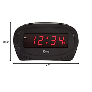 Equity by La Crosse 30228 LED Alarm Clock,Black 4.50"W x 1.85"D x 2.65"H