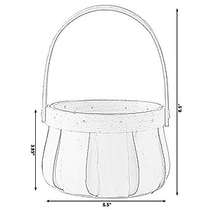 Small Round Natural Woodchip Wooden Decorative Storage Basket with Handle