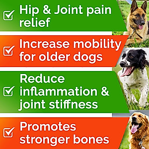 Hemp Chews for Dogs - Glucosamine Chondroitin for Dogs Joint Pain Relief with Hemp Oil, Hip & Joint Supplement Dogs, MSM Turmeric for Dogs Mobility, Dog Joint Supplement, Hemp Dog Treats Joints Health
