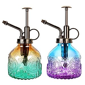 Water Can Spray Bottles Plant Mister Glass Vintage Plant Sprayer Mister Cute Mini Decorative Watering Devices for Outdoor Plant Greenhouse Bonsai Orchid Succulent Watering Micro Seedlings(2PCS)