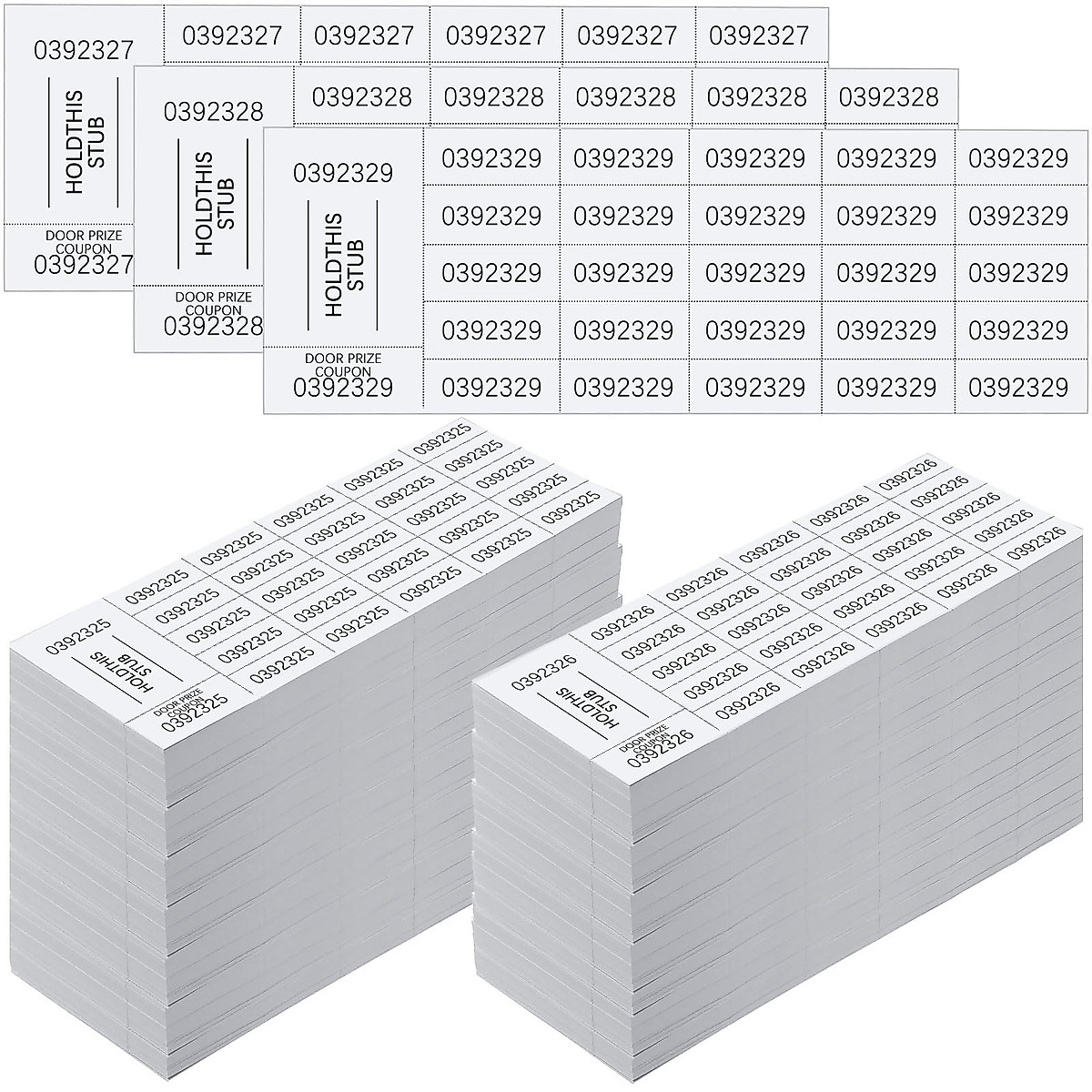 Kosiz 2000 Sheets Raffle Ticket 25 Bid Chinese Auction Tickets Tricky Tray Basket Raffle Sheets for Fundraiser Events Carnival Class School Entry Door Prize(White)