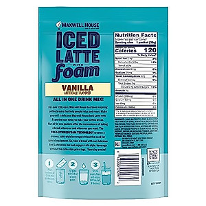 Maxwell House Vanilla Iced Latte Single Serve Instant Coffee Beverage Mix (Six, 1oz. Packets)