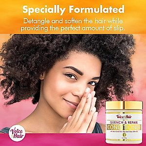 Voice of Hair Quench & Repair Conditioner: Moisture Restoration & pH Balance - Black Seed Oil, Aloe, Olive Oil - Ideal for Curly, Dry, Natural, Silk Press, Color Treated Hair - 8 Fl Oz