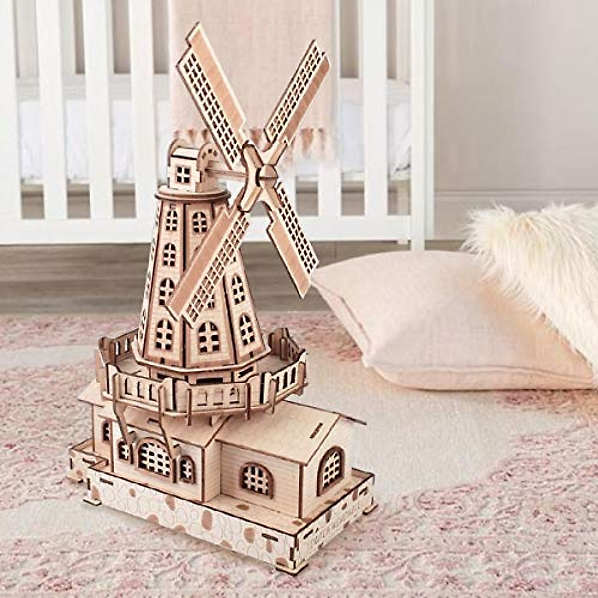 GuDoQi 3D Wooden Puzzle for Adults, Wooden Dutch Windmill, Model Kits to Build, Wood Craft Kit, DIY Assembly Toy, Idea Gifts for Birthdays Mother's Day