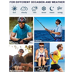 TOODOO 3 Pairs Sport Polarized Sunglasses for Cycling Driving Fishing TAC Lens Sunglasses for Men Women Youth Baseball Running Golf Motorcycle