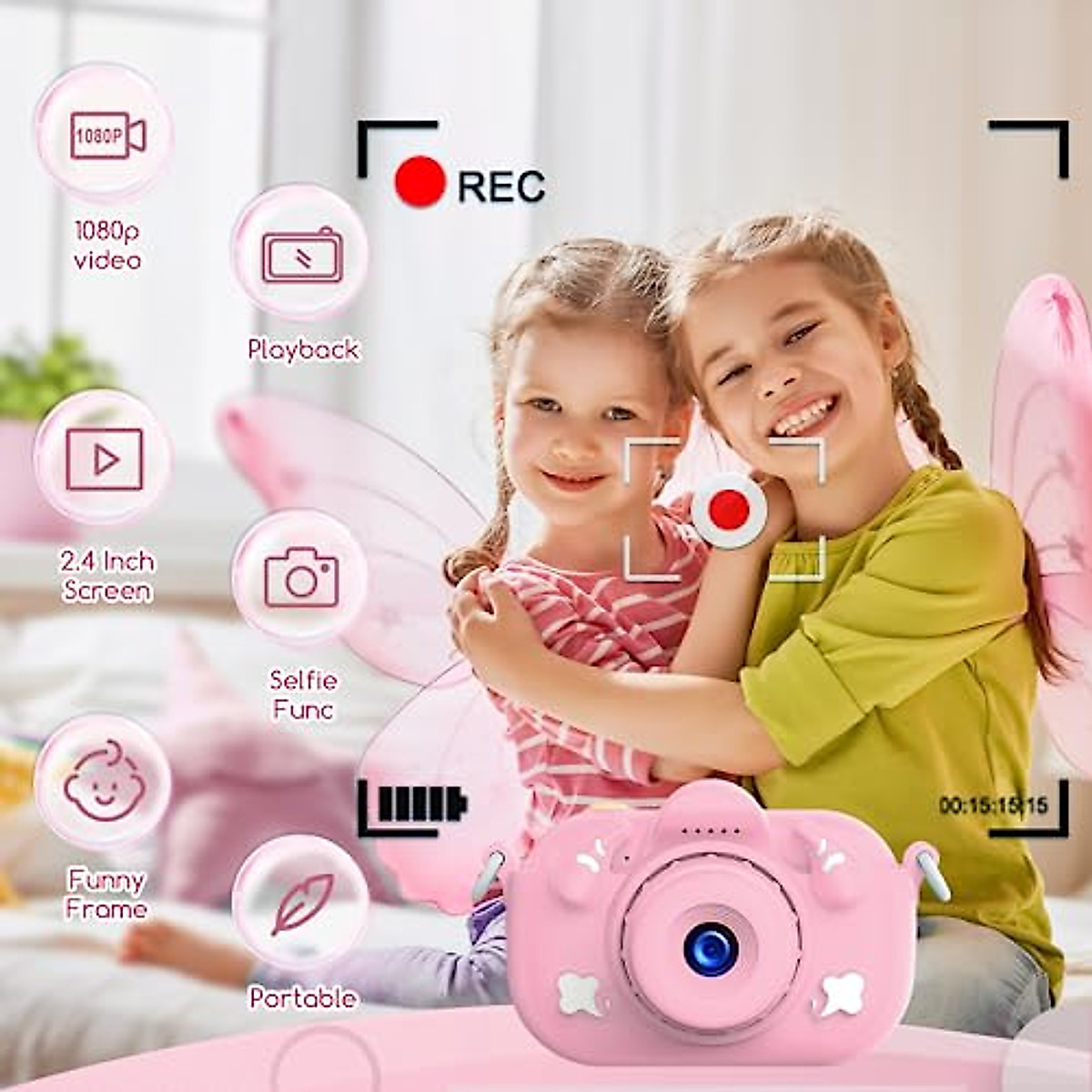 Kids Digital Camera, 1080P HD for Boys & Girls, Ages 3-9 - Mini Toy Camera with 32GB Card, Perfect for Selfies, Christmas & Birthday Gifts