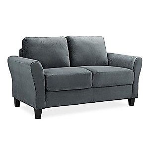 Lifestyle Solutions Watford Loveseat, 56.3" W x 31.5" D x 33.9" H, Dark Grey