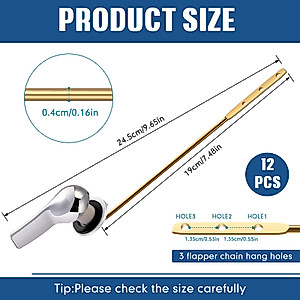 Lasnten 12 Pieces Toilet Handle Lever Flush Replacement, Brass Universal Flush Lever Finish Handle for Most Toilets (Front Mount)