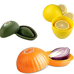 OUKEYI Fruit and Vegetable Storage Containers Reusable SiliconeRefrigerator Box Storage Bowls Saver Holder Keeper foronion, Tomato, Lemon, and avocado ，Refrigerator Vegetable Crisper 4Pieces