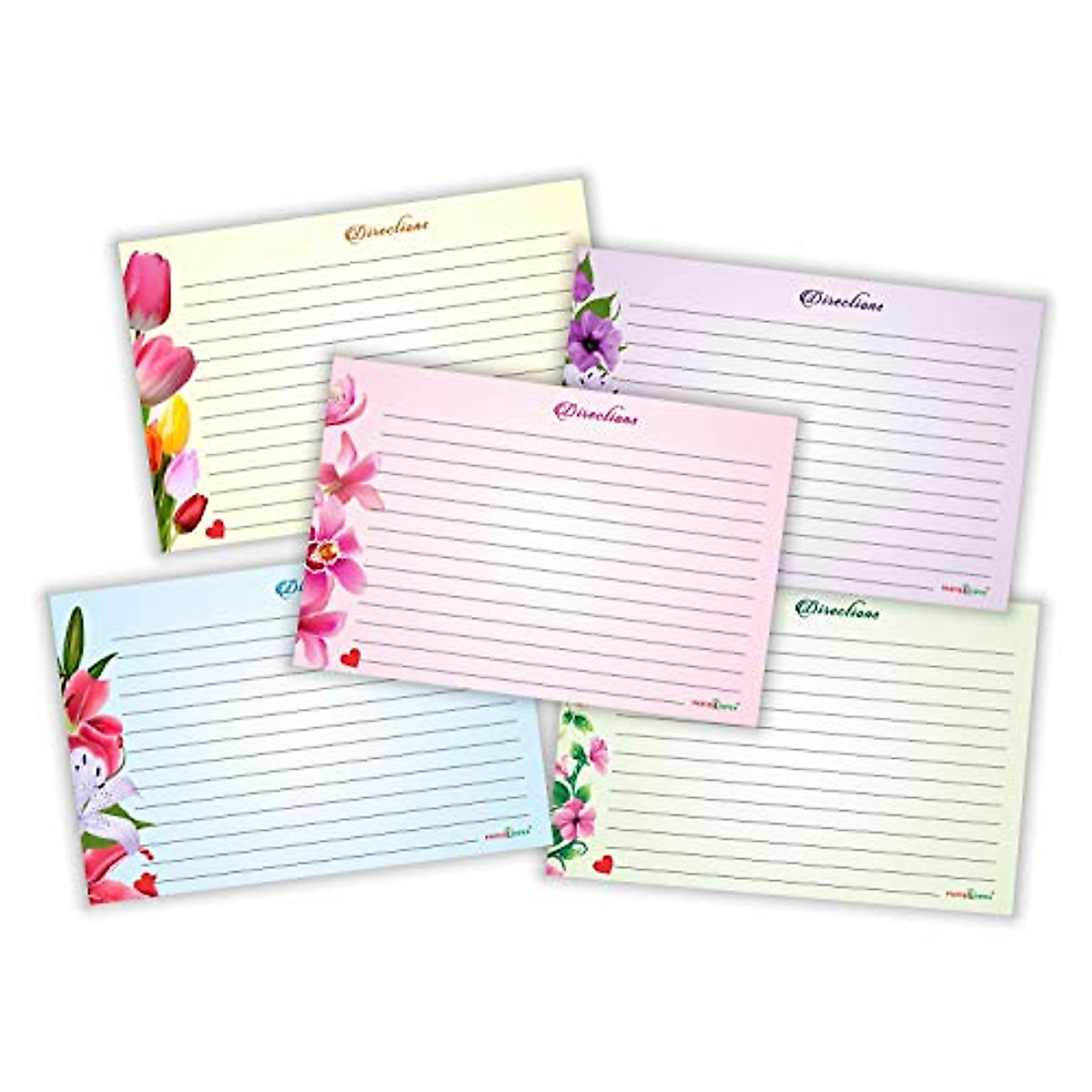 PARTH IMPEX Recipe Cards - (Pack of 50) 4x6 Double Sided, Floral Cards for Family Recipes, Wedding Shower, Bridal Shower, Baby Shower, Housewarming Gifts