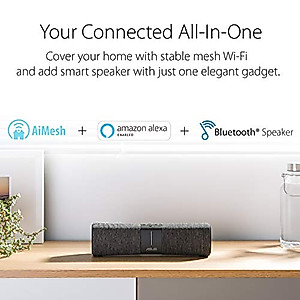 ASUS Lyra Voice All-In-One Smart Voice Home Mesh WiFi Tri-Band Router (AC2200), Amazon Alexa Built-In, Lifetime Aiprotection Security by Trend Micro, Parental Control, Bluetooth, Build-In Speakers