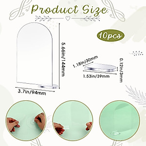 10 Sets Arch Acrylic Table Sign Clear Arch Acrylic Sign with Stand 3.7 X 5.6 Inch Blank Diy Acrylic Arch Sign Blank Wedding Table Signs for Wedding Table Numbers Menu Signs Bar List Sign