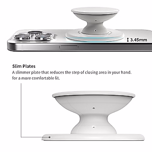 Sinjimoru for MagSafe Phone Grip, Soft Silicone Magnetic Finger Grip for iPhone 16/15/14/13/12, Comfortable One-Touch Holding, M-Tap Tok Black