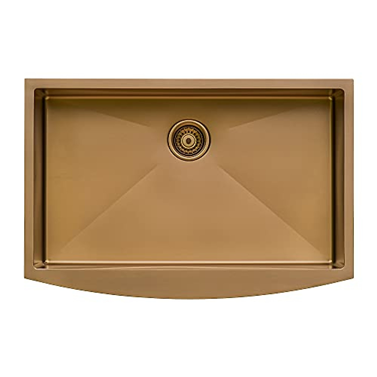 Ruvati Copper Tone 36-inch Apron-Front Farmhouse Kitchen Sink - Matte Bronze Stainless Steel Single Bowl - RVH9880CP