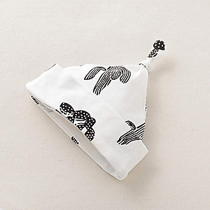 TMEEIHNSS Newborn Baby Boys Girls Bodysuit 2 Piece Set Infant Cactus Print Romper Jumpsuit Hat Outfits Sets (White, 0-3)