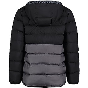 Under Armour Boys' Pronto Puffer Jacket, Mid-Weight, Zip Up Closure, Repels Water, Black Colorblock