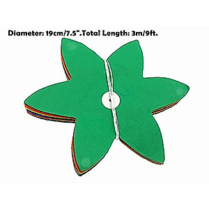 Kinteshun Tissue Flower Garland,Hawaiian Tropical Paper Banner Garland for Luau Beach Theme Party Decoration (2 Packs,Type 2)