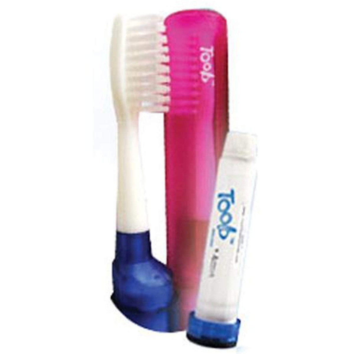 Travel Toothbrush with Refillable Travel-Sized Toothpaste Tube and Protective Case - Toob Brush