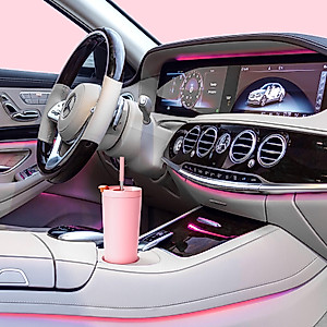 ENCOOL 24 oz Insulated Tumbler with Lid and Straw, 100% Leakproof Travel Coffee Mug, Stainless Steel Coffee Tumbler, Keeps Cold for 24 Hours or Hot for 8 Hours, Car Cup Holder Friendly (Evening Glow)