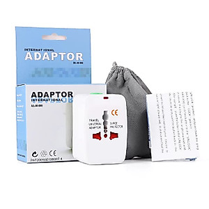 Fortuna Mille Travel Adaptor, Universal Power Converter for 150+ Countries, Multi Plug for UK/US/AU/EU/CA, White