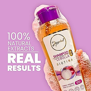 ANYELUZ Onion Shampoo, Cleanses and Reduces Oiliness, Provides Shine and Ideal for all Hair Types, Contains Natural Extracts, Salt and Paraben Free