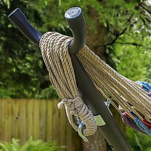 Sorbus 2-Person Luxury Hammock with Steel Stand- Premium Cotton Blend 60" Large Hammock Bed- Heavy Duty 450lbs Portable Hammock w/Carrying Case - for Garden Yard Patio Outdoor Camping Gifts- Washable