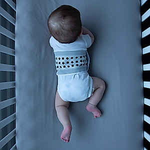 Nanit Breathing Wear Band – Works with Nanit Pro Baby Monitor to Track Breathing Motion Sensor-Free, Like Your Hand On Their Heart from Anywhere, 100% Cotton, Size Large, 3-24 Months, Pebble Grey