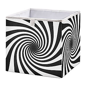 RunningBear Striped Spiral Storage Basket Storage Bin Square Collapsible Nursery Baskets Large Toy Box Organizer for Childrens Toys Playroom